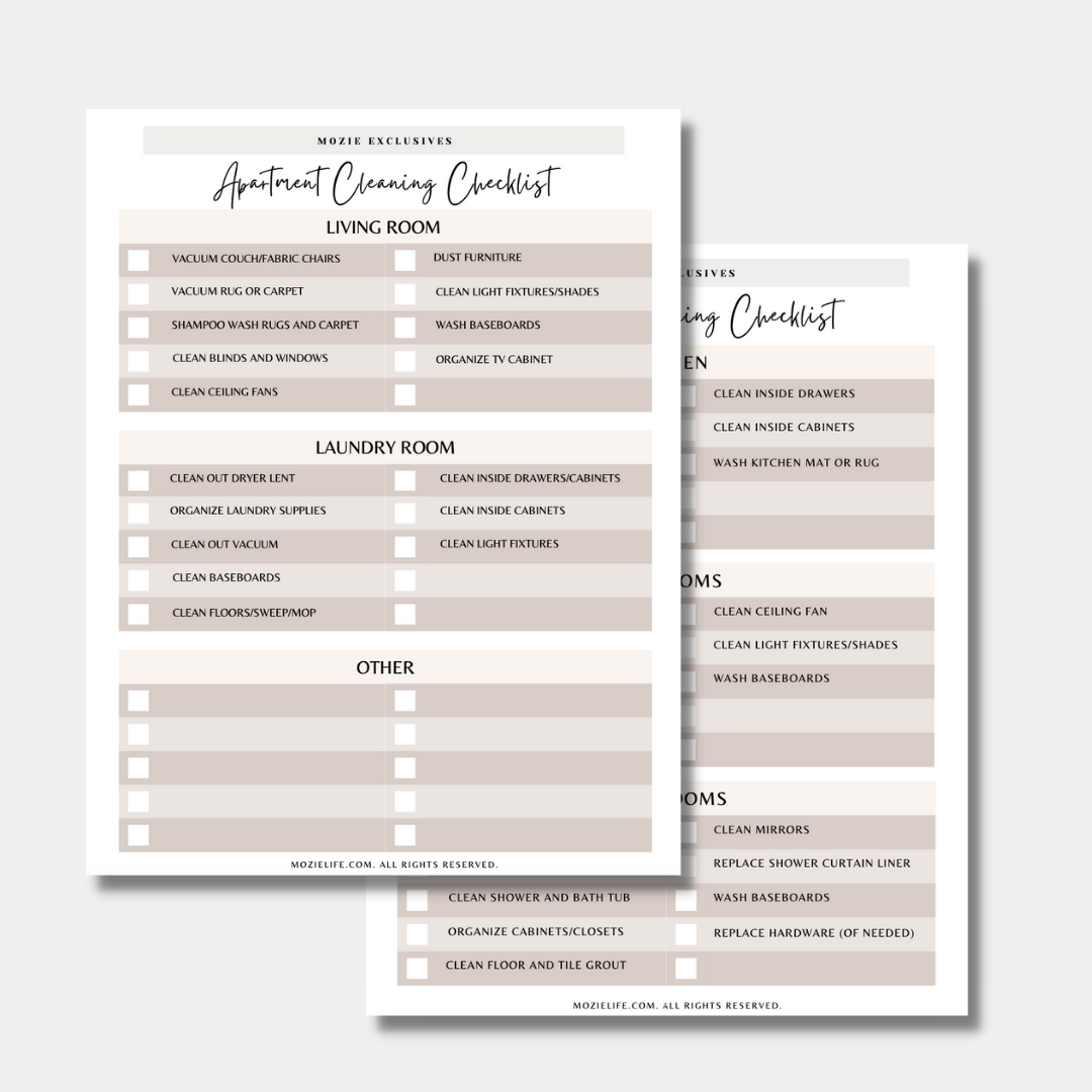 The Ultimate Apartment Cleaning Checklist | The Best Natural Cleaning ...