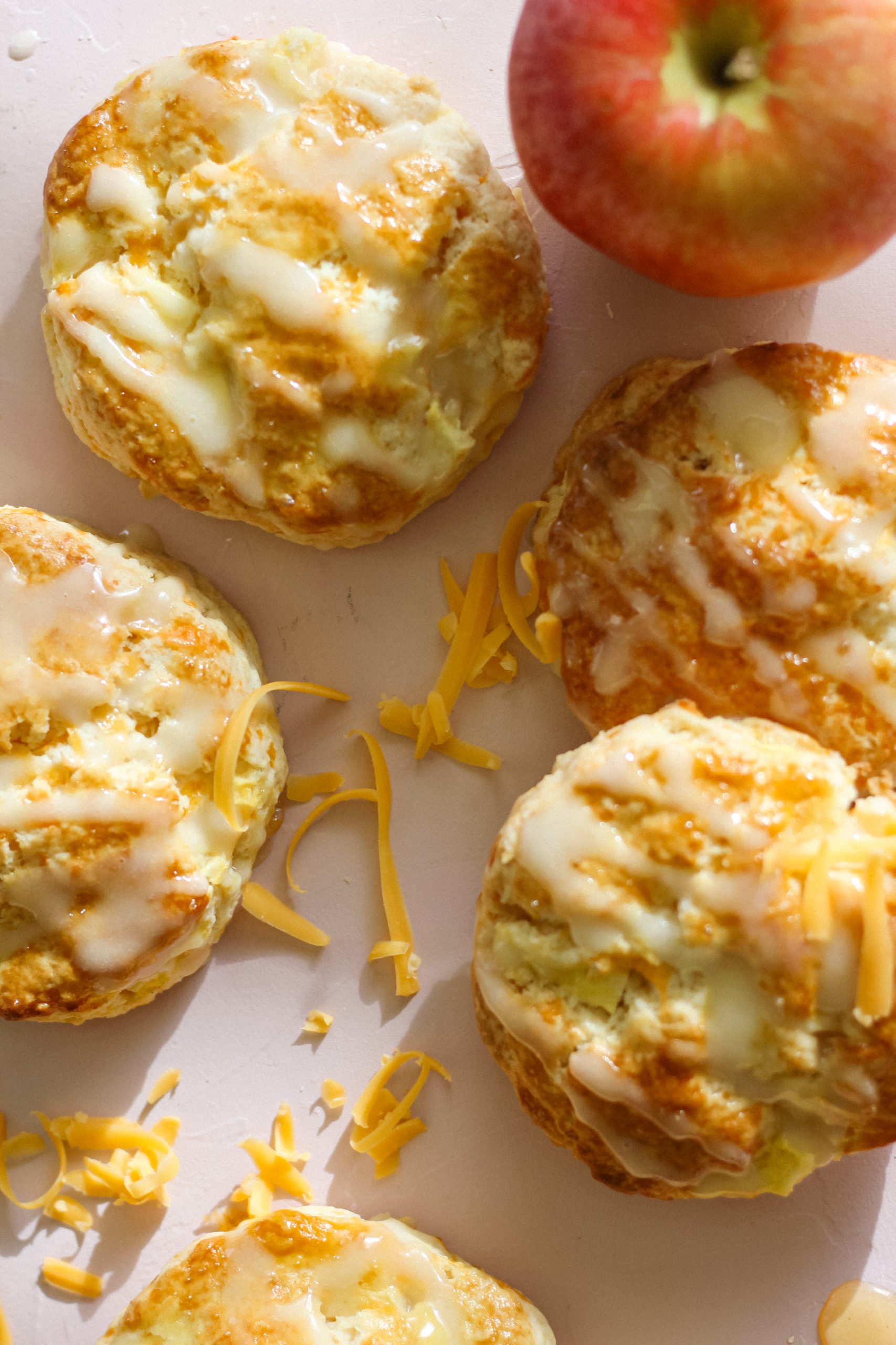 Apple Cheddar Scones with Honey Glaze - Mozie