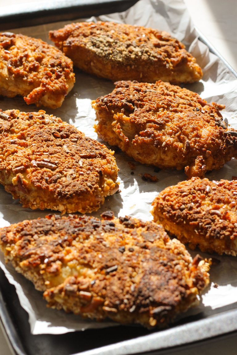 Pretzel Crusted Chicken with Creamy Dijon Mustard Sauce - Mozie