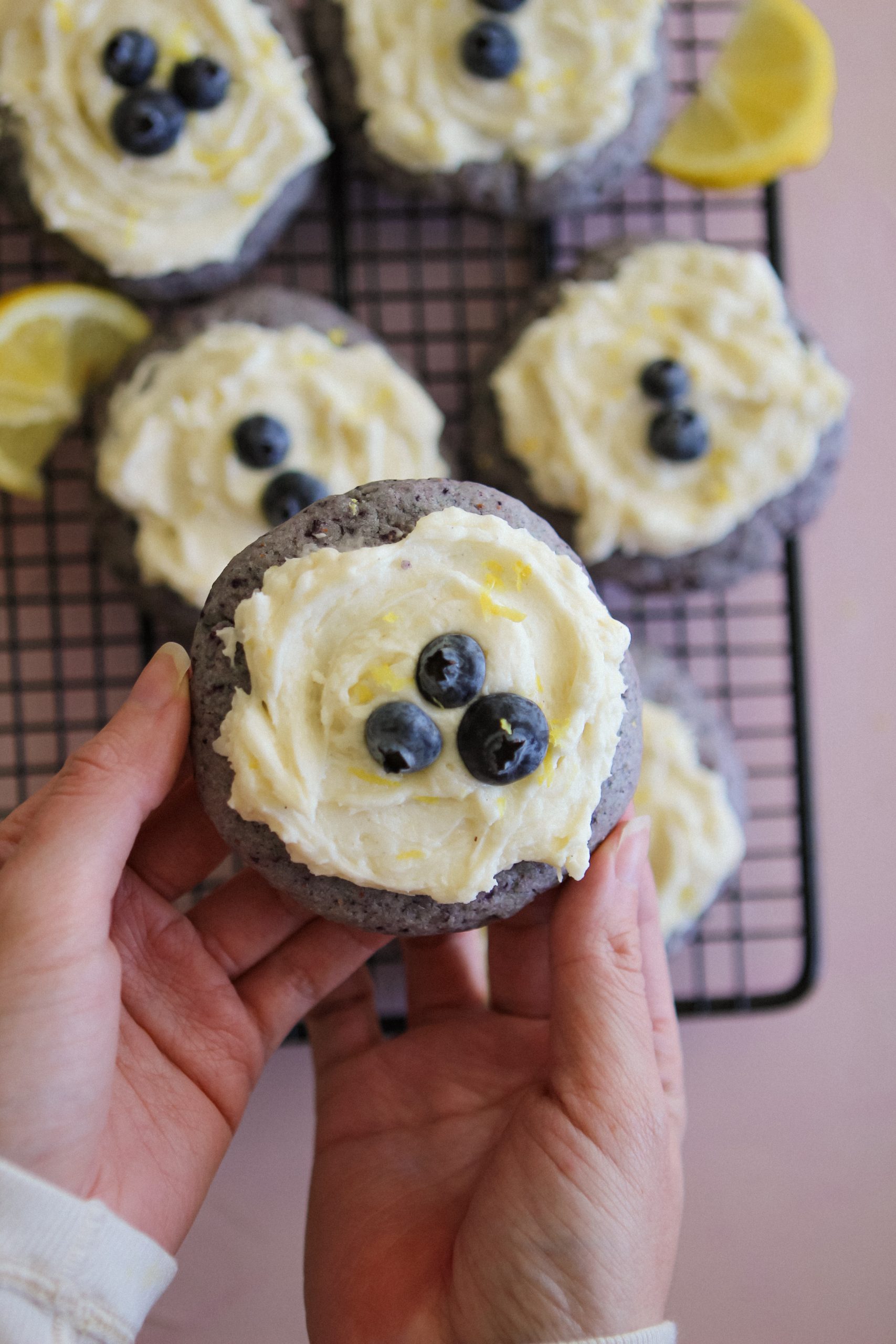 Frosted Blueberry Lemon Soft Sugar Cookies - Mozie