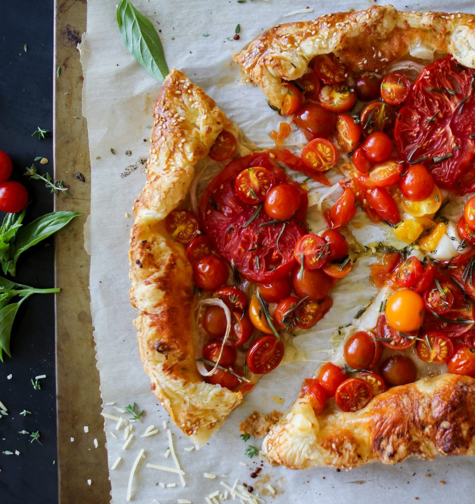 Puff Pastry Tomato Basil Tart - Mozie