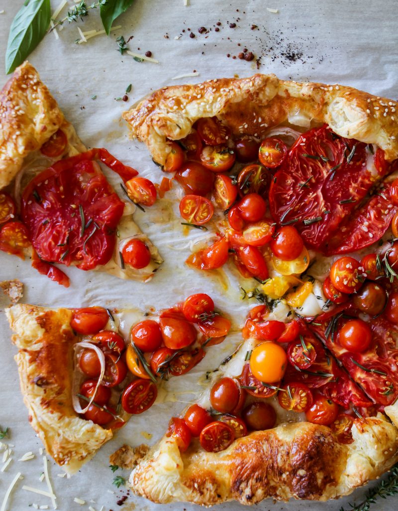 Puff Pastry Tomato Basil Tart - Mozie