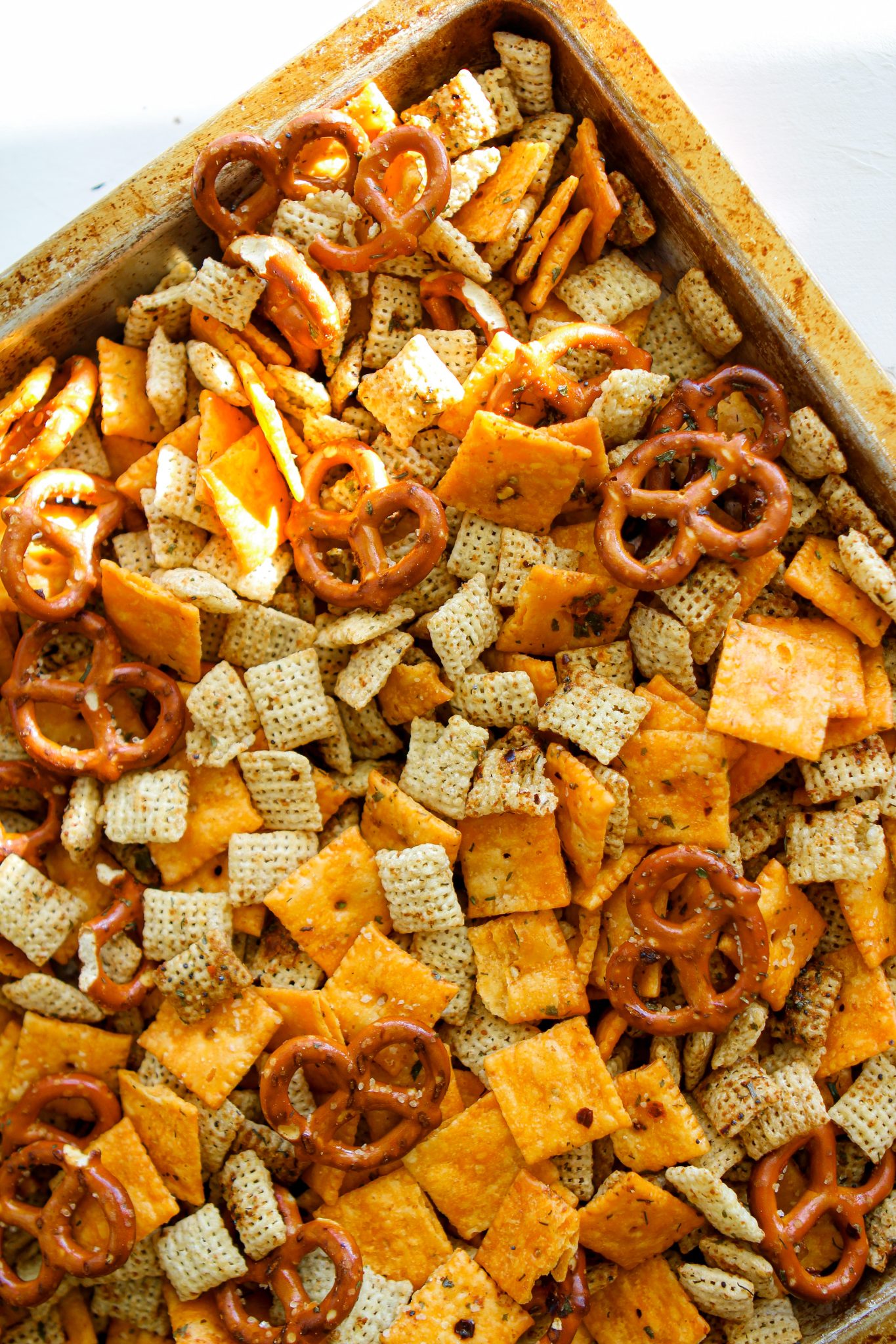 Spicy + Cheesy Ranch Chex Party Mix - Mozie