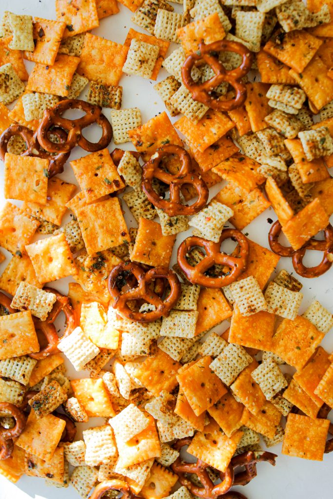 Spicy + Cheesy Ranch Chex Party Mix - Mozie