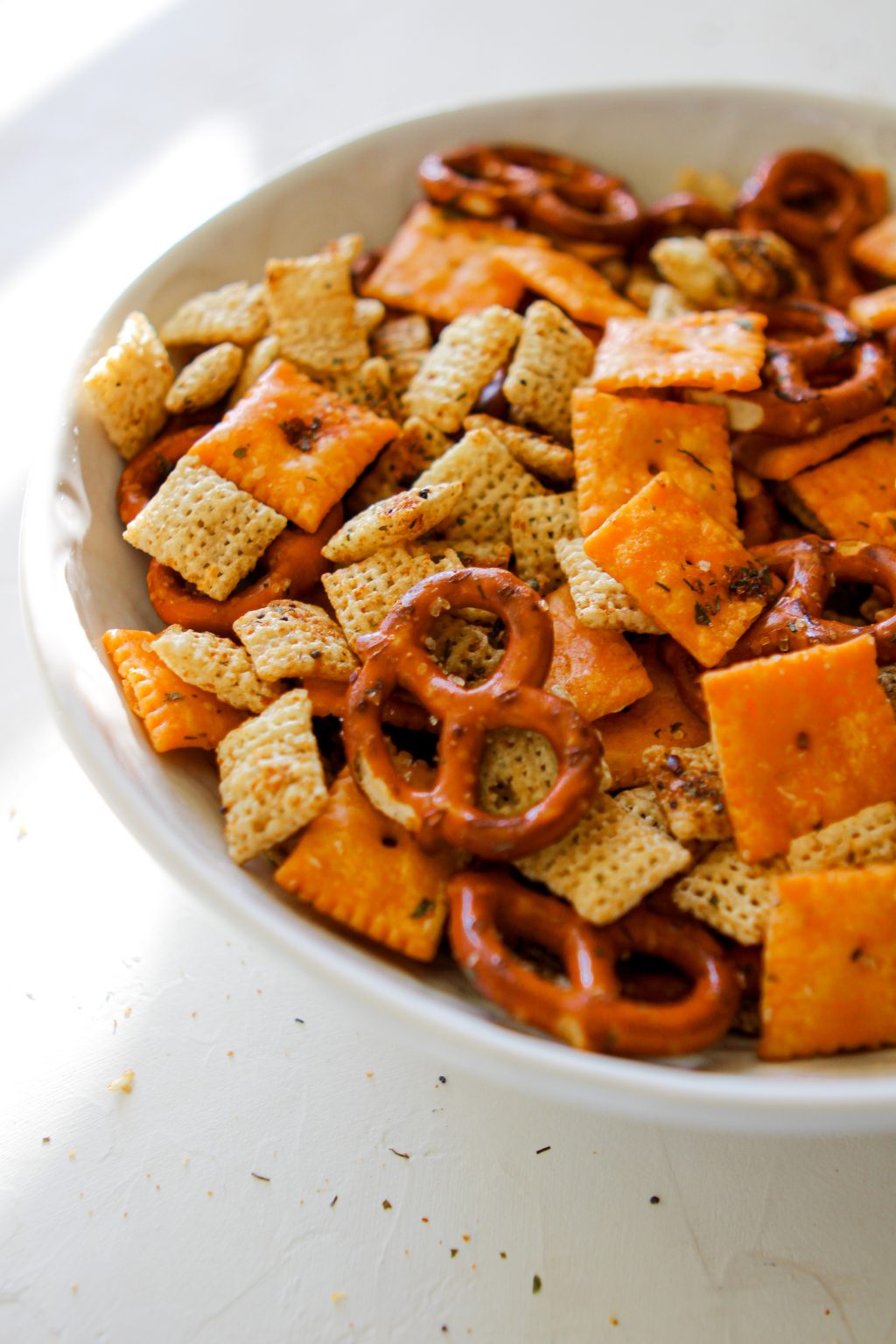 Spicy + Cheesy Ranch Chex Party Mix - Mozie