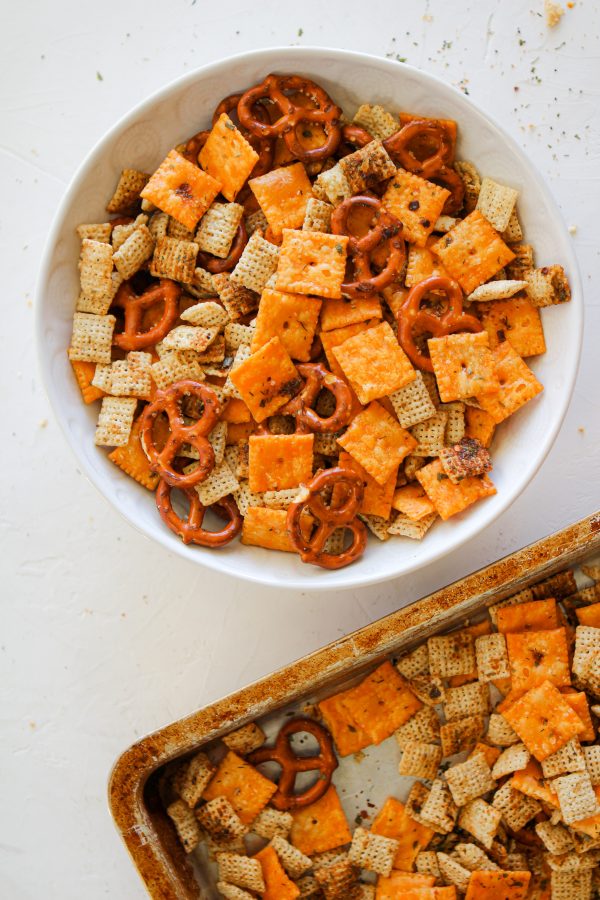 Spicy + Cheesy Ranch Chex Party Mix - Mozie