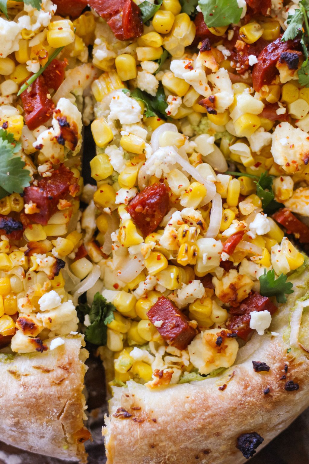 Street Corn and Chorizo Pizza with the Best Pre-Made Pizza Crust - Mozie