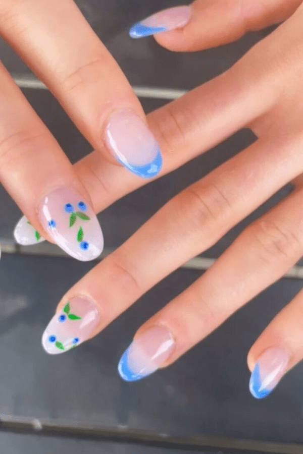 27 Super Cute Blue Nail Ideas You'll Love - Mozie