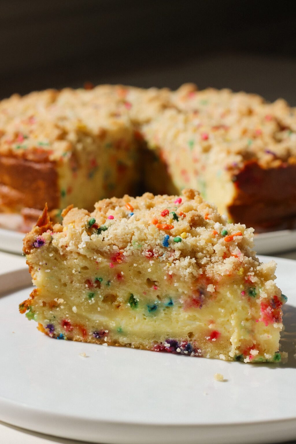 Funfetti Coffee Cake with Cream Cheese Filling - Mozie