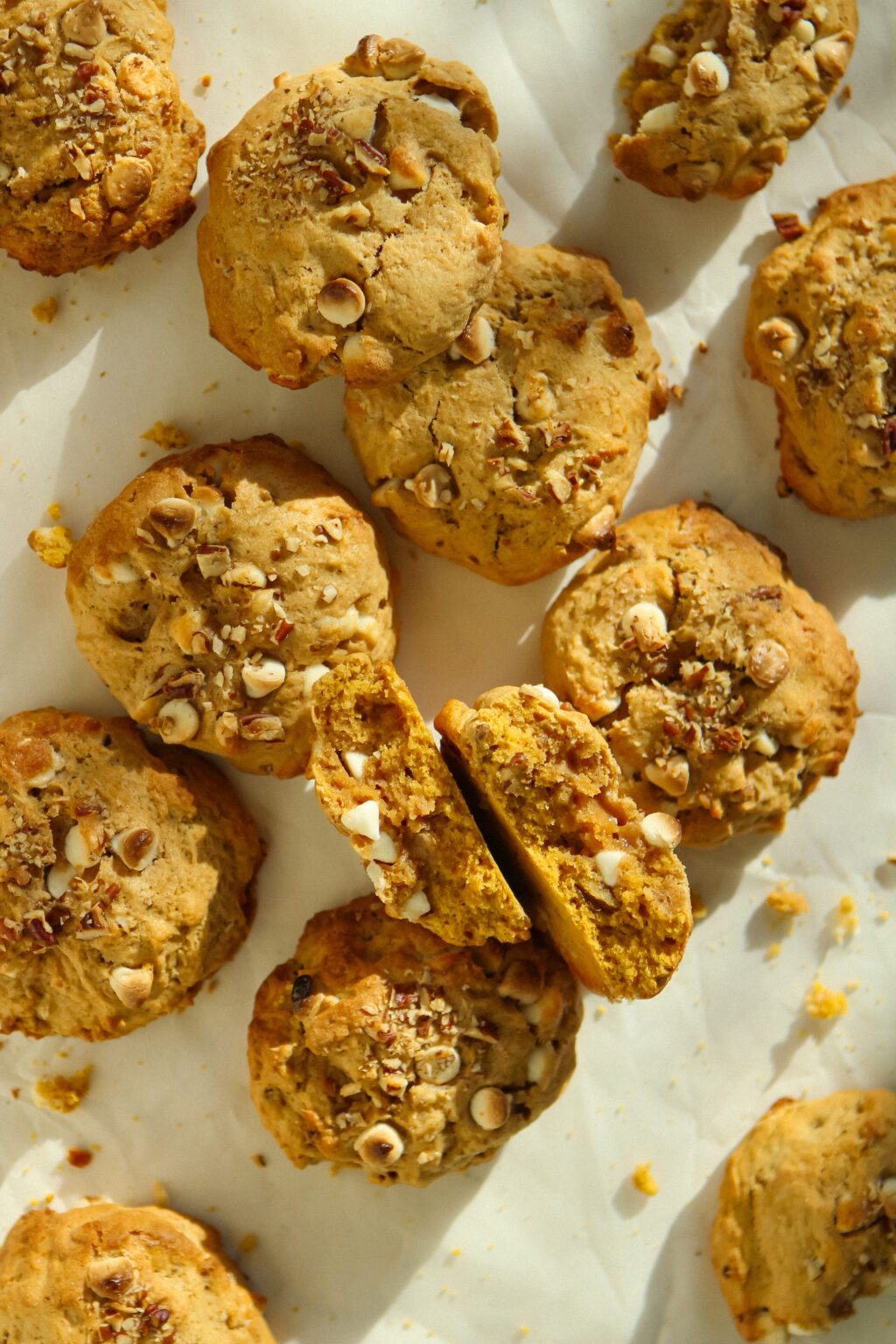 Bakery Style Pumpkin White Chocolate Pecan Cookies - Mozie